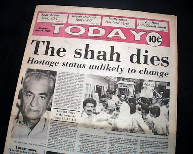SHAH OF IRAN Emperor King Mohammad Reza Pahlavi DEATH W/Photos 1980 ...