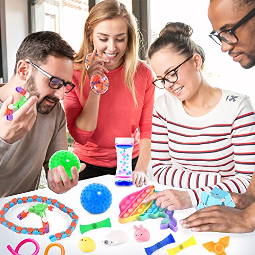 Fidget Toys Set 55 Pack, Sensory Relieves Stress & Anxiety Squeeze Toy for Kids Teens and Adults ...