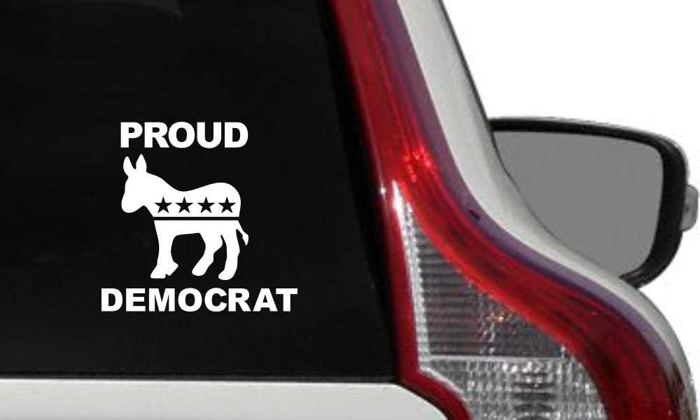 Amazon.com: Democrat Proud Text Logo Car Vinyl Sticker Decal Bumper ...