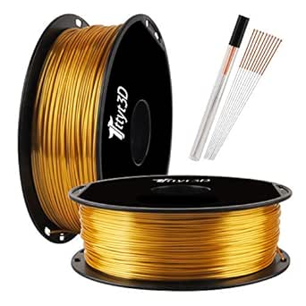 Silk Gold 3D Printer 1.75mm PLA Filament 1kg 2.2lbs Spool High Diameter Accuracy Widely ...