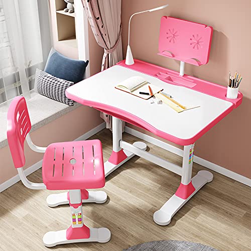 Adjustable Height, Multi-Functional Kids Study Table with Book Holder ...