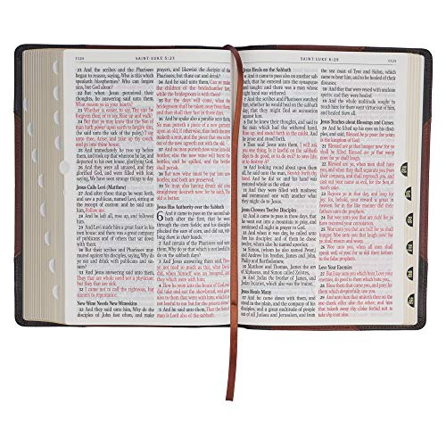 KJV Holy Bible, Giant Print Full-size Premium Full Grain Leather Red Letter Edition - Thumb ...