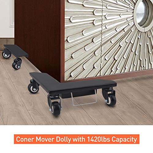 SOLEJAZZ Furniture Dolly Cabinet Corner Mover Dollies 1420 lb. Load ...