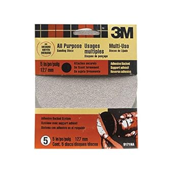 3m Adhesive Backed No Hole Sanding Discs Medium 5": Amazon.com ...