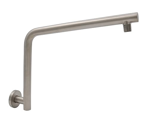 Aquaiaw High Rise Shower Arm and Flange, 12.6 inch, Solid Brass, Both ...
