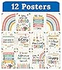Carson Dellosa We Belong 12 Boho Rainbow Classroom Poster Set, Boho ...