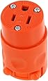 Leviton 515CV-OR 15 Amp, 125 Volt, PVC Grounding Cord Outlet, Orange ...