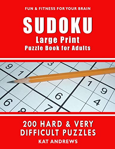 SUDOKU Large Print Puzzle Book for Adults: 200 HARD & VERY DIFFICULT ...