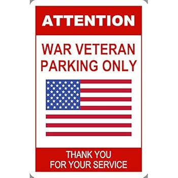 Amazon.com: BuildASign Military War Veteran Parking Only Sign 18"x12 ...