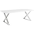 Amazon.com - Modway Sector Modern Dining Table with Stainless Steel ...