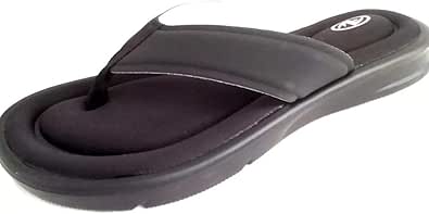 Amazon.com | Athletic Works Memory Foam Black Thong Sandal Flip-Flops ...