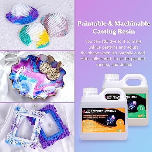 LET'S RESIN Polyurethane Resin, 60oz 2 Part Casting Resin, Fast Cured ...