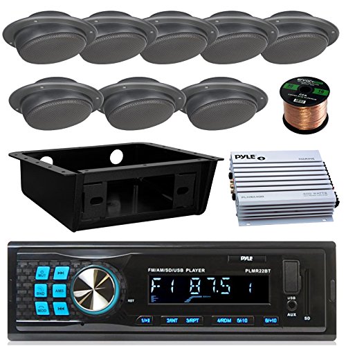 Buy Pyle PLMR22BT Marine USB/SD/MP3 Bluetooth Stereo Receiver Bundle ...