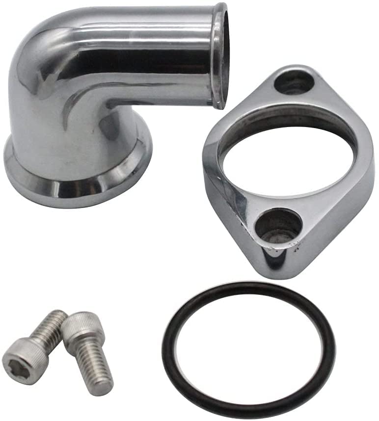 1 SET SHLPDFM chrome Steel Chevy Water Neck 90° Swivel Polished ...