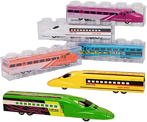 Crelloci Bullet Train Pull Back Toy High-Speed City Car with Building ...