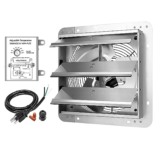 Simple Deluxe 12 Inch Shutter Exhaust Fan,Window Fans with Adjustable ...