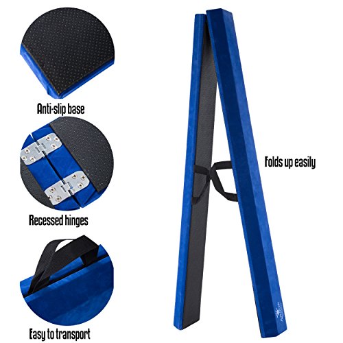 Junior Gymnastics Balance Beam – 8 Ft Folding Wood Core Low Floor Beam ...