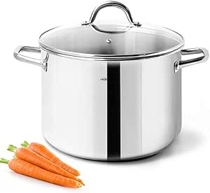 Amazon.com: HOMICHEF Stock Pot 4 Quart Nickel Free Stainless Steel - 4 ...