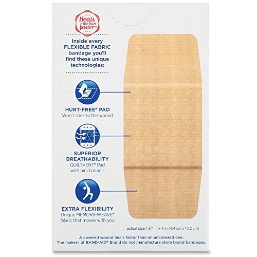 BAND-AID Flexible Fabric Bandages, Extra Large 10 ea (Pack of 6 ...