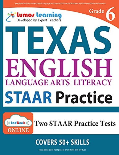 Texas State Test Prep: Grade 6 English Language Arts Literacy (ELA ...