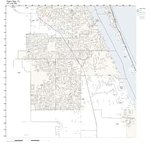 Amazon.com: ZIP Code Wall Map of Palm Bay, FL ZIP Code Map Laminated ...