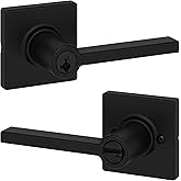 Kwikset Halifax Entry Door Handle with Lock and Key, Secure Keyed ...