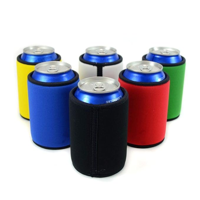 Insulated Beer Can Cover Sleeve Cooler,Neoprene with Stitched Fabric ...