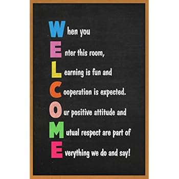 Amazon.com: Welcome Classroom Sign Educational Cool Wall Decor Art ...