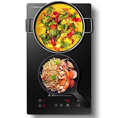 Electric Induction Cooktop, AMZCHEF 12" Built-in 2 Burner Cooktop ...