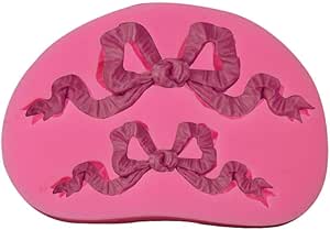 Fondant Molds 3 Pieces Bow Ribbon Shaped Fondant Cake Silicone Mold ...