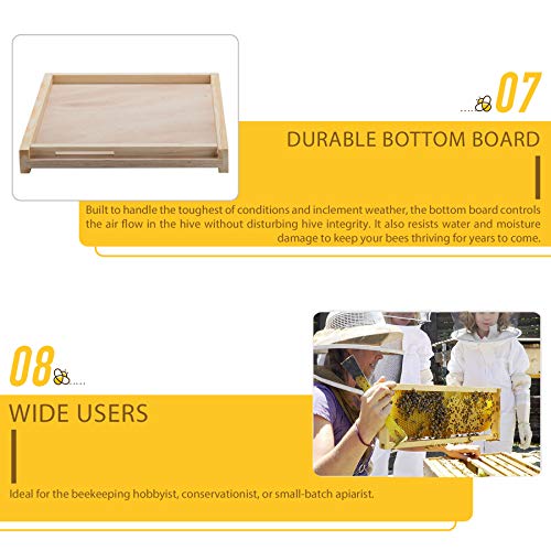 TERRADISE Bee Hive, 3 Layer Honey Bee Hives, Beekeeping Supplies Beehive Kit with 10 Medium 20 ...