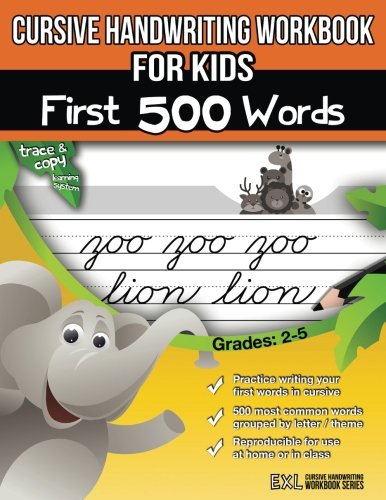 Cursive Handwriting Workbook For Kids First 500 Words Pricepulse