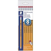 Amazon.com : STAEDTLER Essentials HB #2 Yellow Wood Graphite Pencils, with latex-free pink ...
