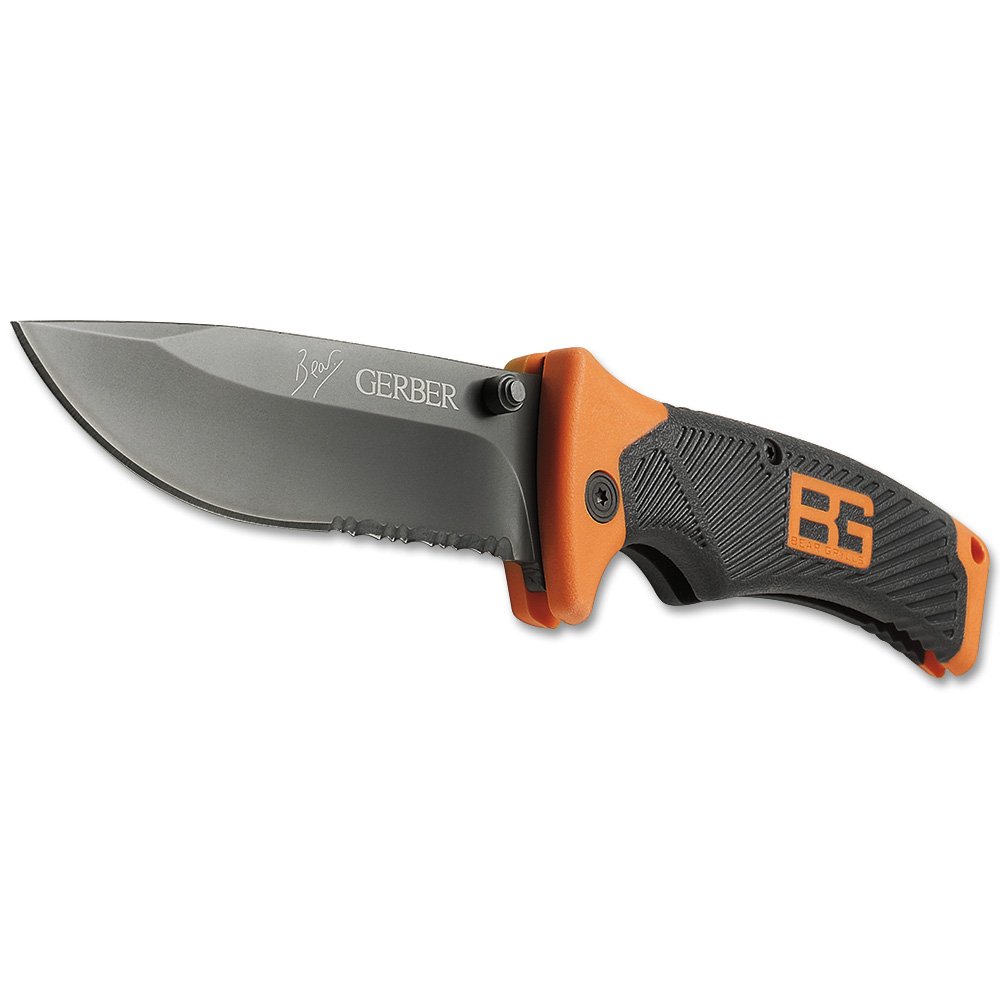 Gerber Bear Grylls Folding Sheath Knife, Serrated Edge [31-000752 ...