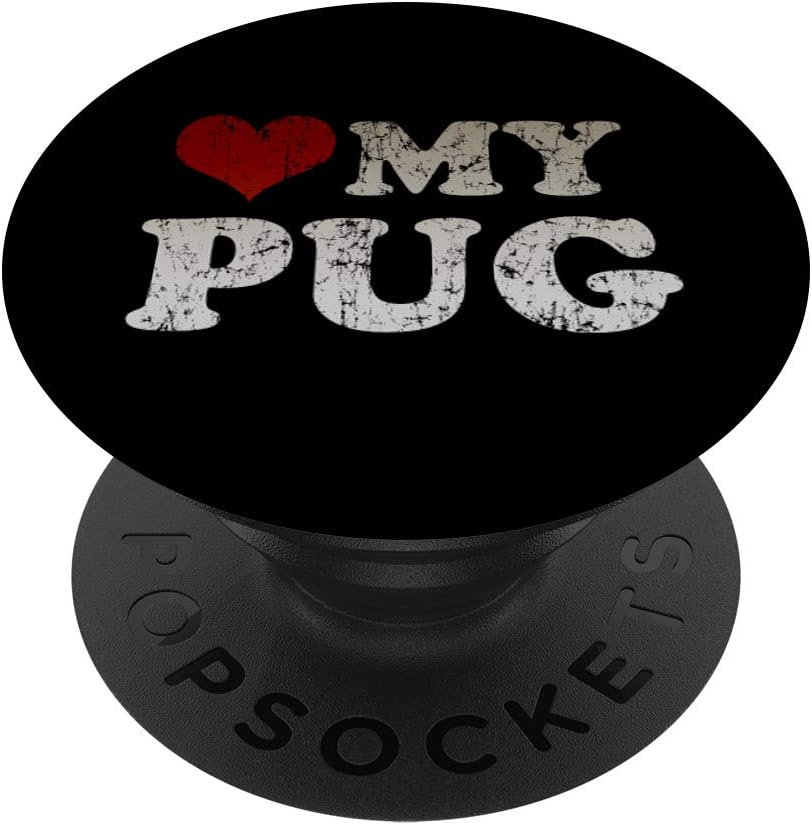Amazon.com: Love My Pug Dog Pop Socket PopSockets PopGrip: Swappable ...