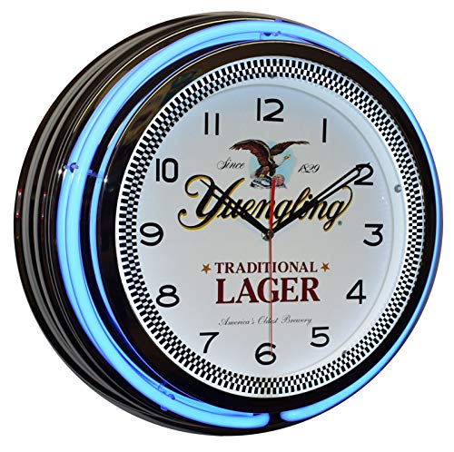 Amazon.com: Yuengling 18" Traditional Lager Blue Double Neon Clock ...