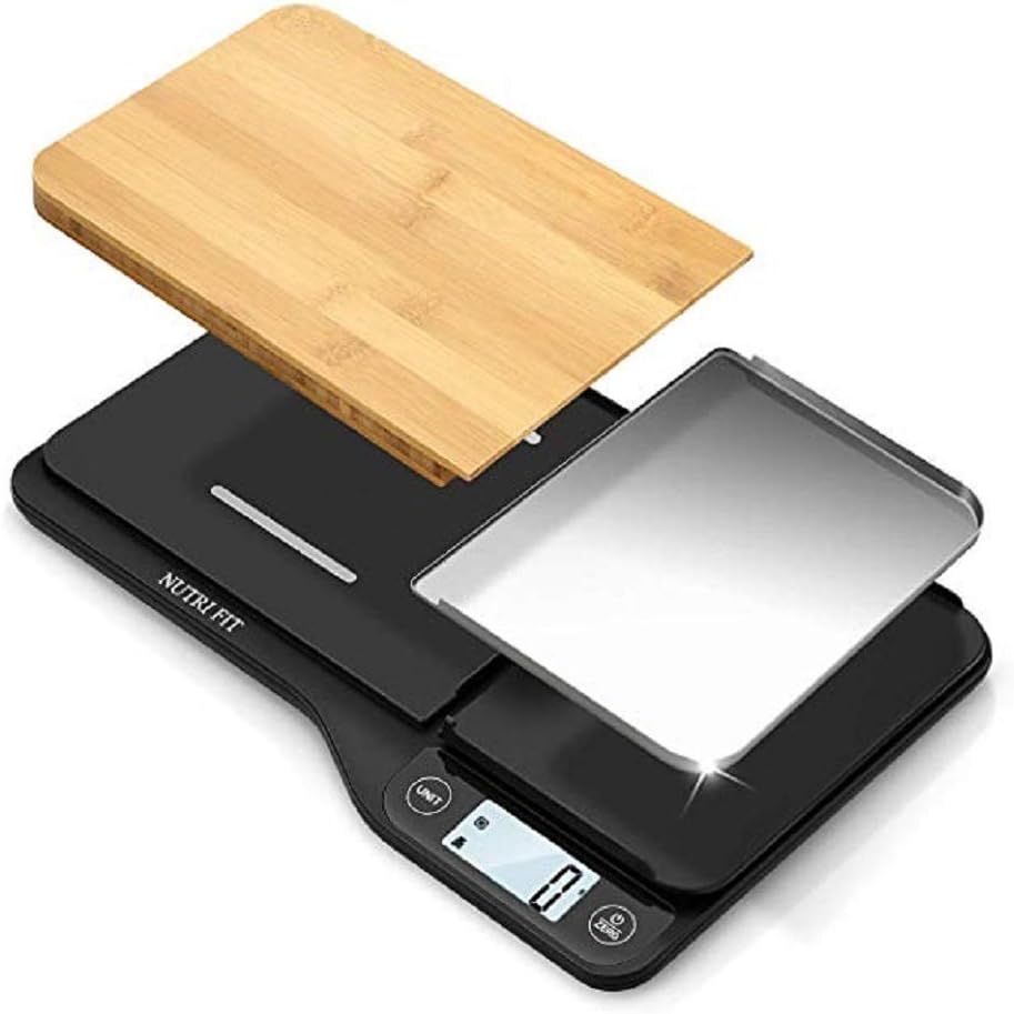 Nutri Fit Food Scale with Removable Cutting Board & Tray - 3 in 1 ...