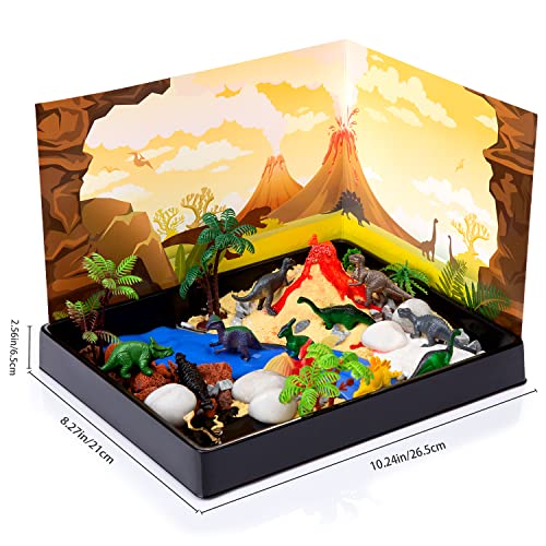 Dinosaur Playset with 12 Mini Dinosaur Figures Volcano Toys for Kids 3 ...