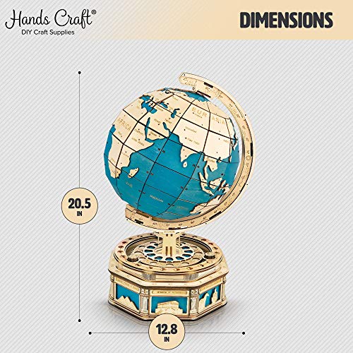 Hands Craft Globe Earth Model- DIY 3D Wooden Puzzle, With Secret Locker ...