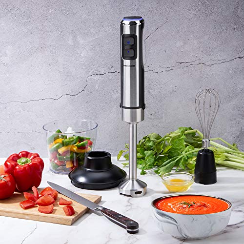 Hand Blender Immersion, REDMOND 5-in-1 Handheld Blender Stainless Steel ...