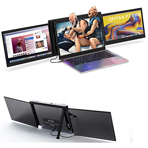 OFIYAA P2 Pro 13.3" Triple Portable Monitor For Laptop,Laptop Monitor Screen Extender,1080IPS ...
