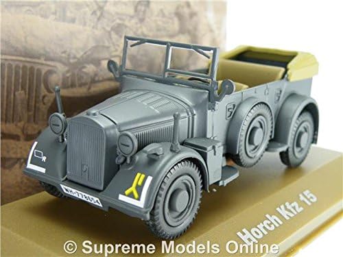 HORCH KFZ 15 CAR MODEL MILITARY ARMY 1:43 SIZE ROOF OPEN ATLAS T34Z ...
