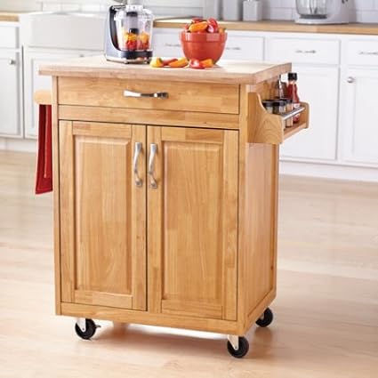 Amazon.com - Mainstays Kitchen Island Cart, Multiple Finishes (Natural ...