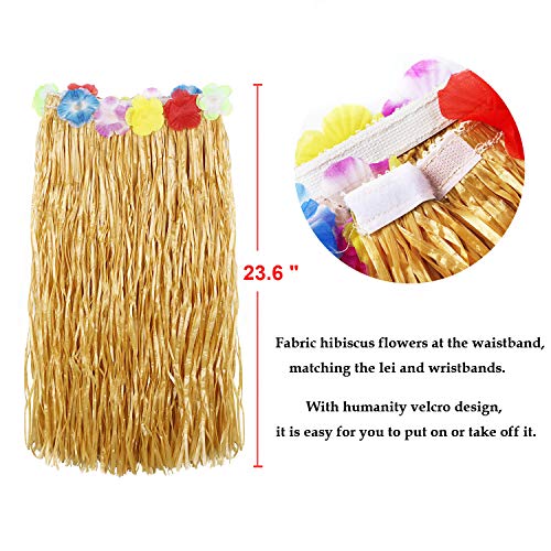 Phogary 8 Pack Hula Skirt Costume Accessory Kit for Hawaii Luau Party ...