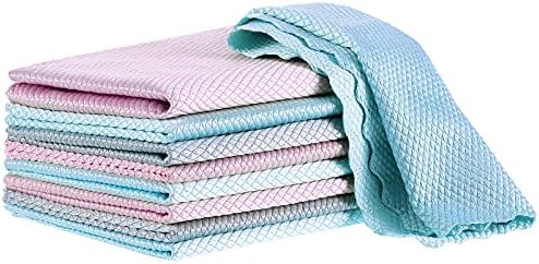 Yungyan 15 Pieces Reusable Household Cleaning Rag Fish Scale Design ...