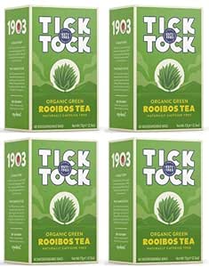 Amazon.com : TICK TOCK TEAS Organic Rooibos Tea, Green Tea, 40 Bags/Box ...