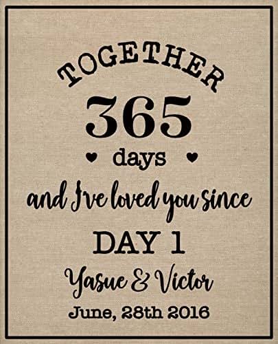 Amazon.com: Together 365 Days and I've Loved You Since Day Year Wedding ...