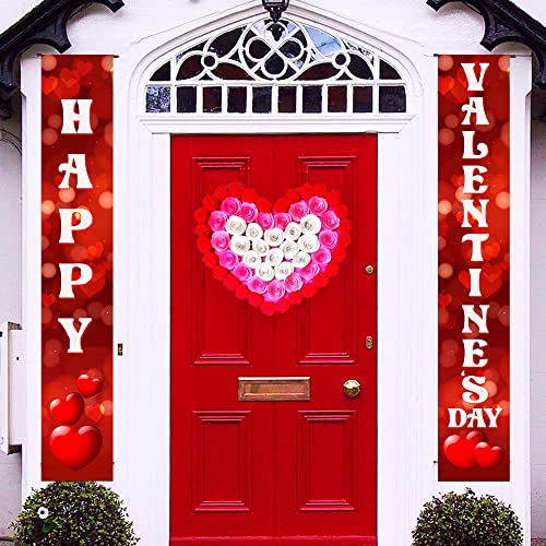 Big, Red Heart Valentines Day Banner - 72x12 Inch | Happy Valentines ...