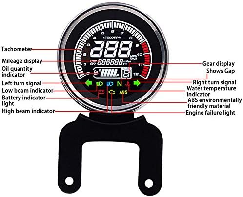 Tachimetri Lopbinte Contagiri Contachilometri Digitale per Motocicletta ...