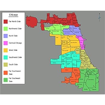 Amazon.com: Gifts Delight Laminated 27x22 Poster: Chicago Neighborhoods ...